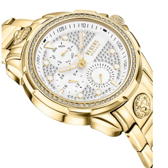 Versace | Accessories | Versace Diamond Mens Gold 46mm Ip Watch | Poshmark